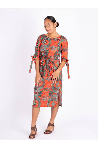 Akamu Ladies Tie Sleeve Midi Dress Fb1256 Brands Akamu S Nagindas New Zealand Akamu